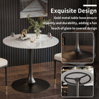 Sintered Stone Round Dining Table Kitchen Table Pedestal Base – WisFor