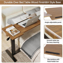 Adjustable Sofa Table Overbed Table w/Hidden Wheel – WisFor