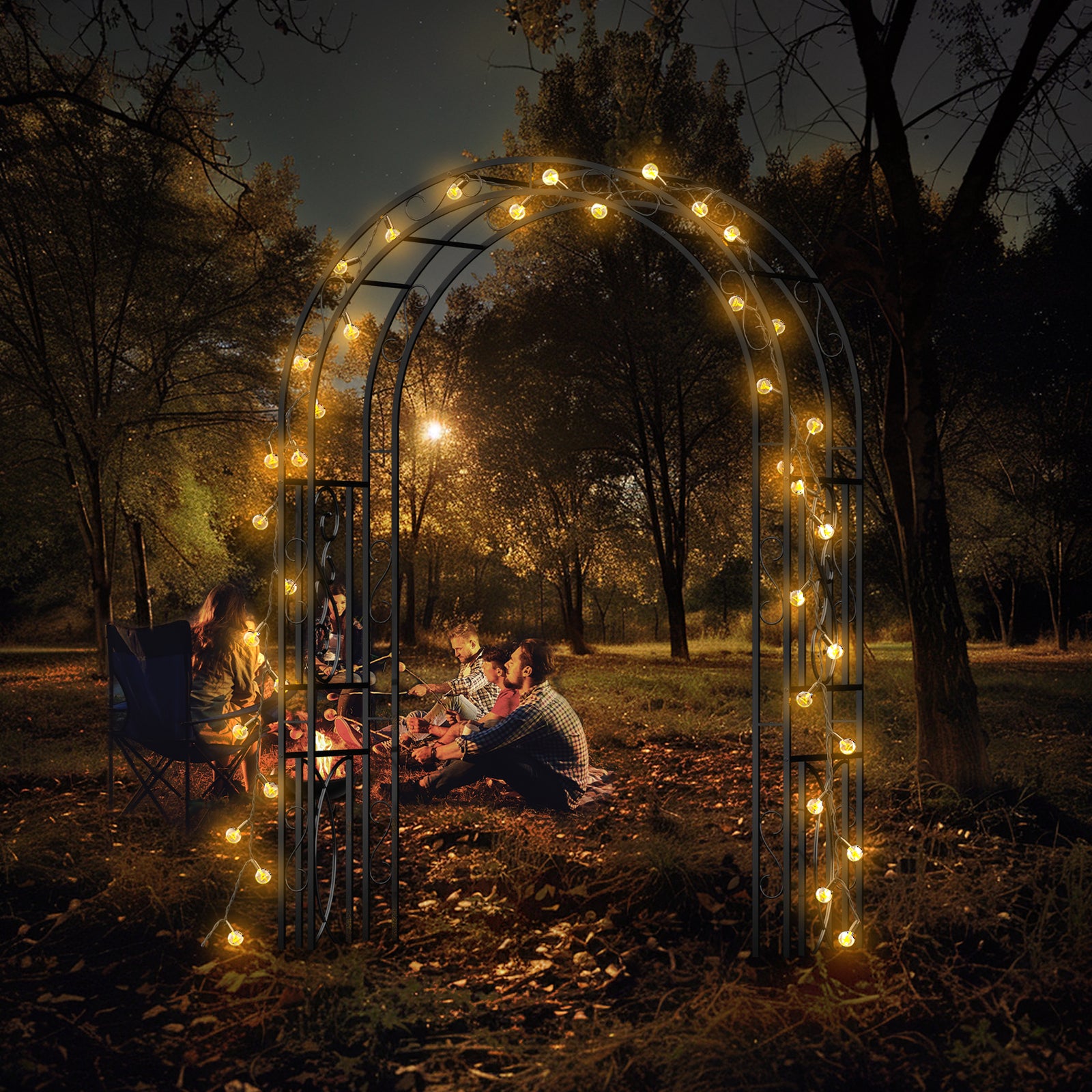 Metal Garden Arch Trellis - Arbor Pergola, Supports Climbing Plants, V ...