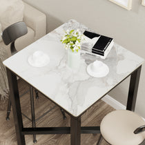 Square Pub Table Bar Table Sintered Stone-top Bistro Kitchen Dining Ta ...