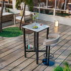 Square Pub Table Bar Table Sintered Stone-top Bistro Kitchen Dining Ta ...