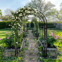 Metal Garden Arch Trellis - Arbor Pergola, Supports Climbing Plants, V ...