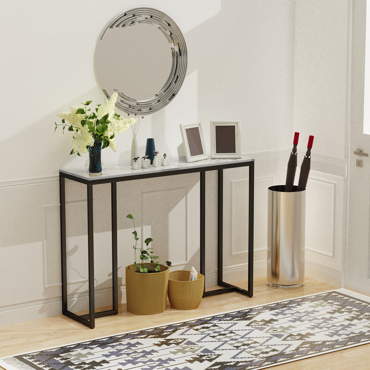 Modern Entryway Console Table – Space-Saving, Narrow Design – WisFor