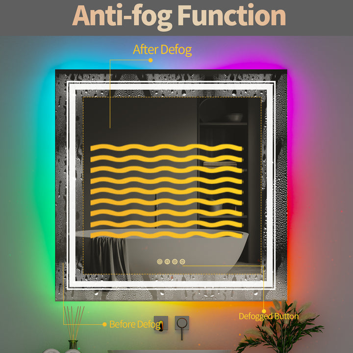RGB Bathroom Mirror - Backlit, RGB Lights, Touch Sensor, Dimmable – WisFor