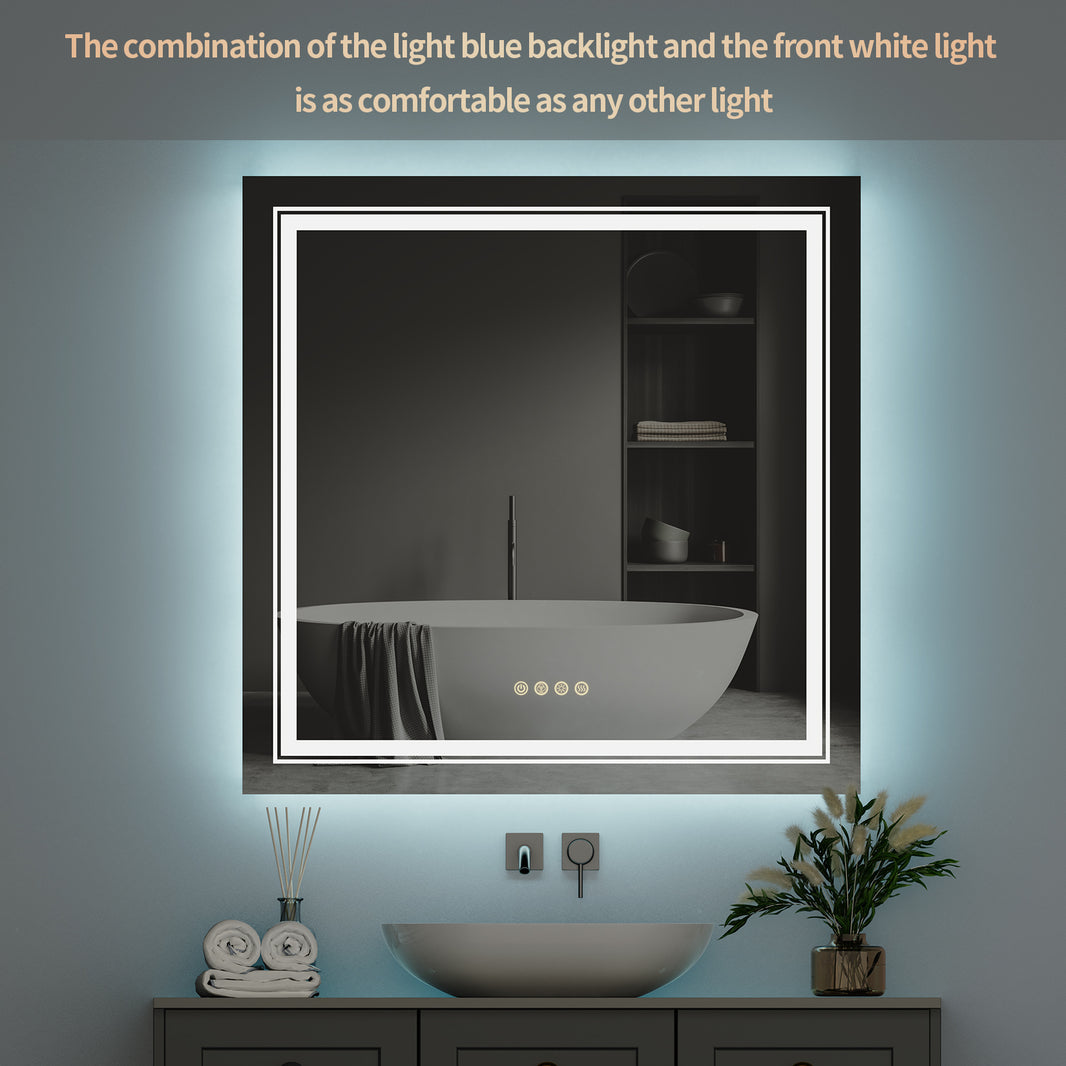 RGB Bathroom Mirror - Backlit, RGB Lights, Touch Sensor, Dimmable – WisFor