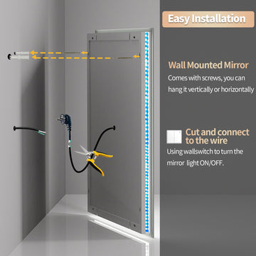 RGB Bathroom Mirror - Backlit, RGB Lights, Touch Sensor, Dimmable – WisFor