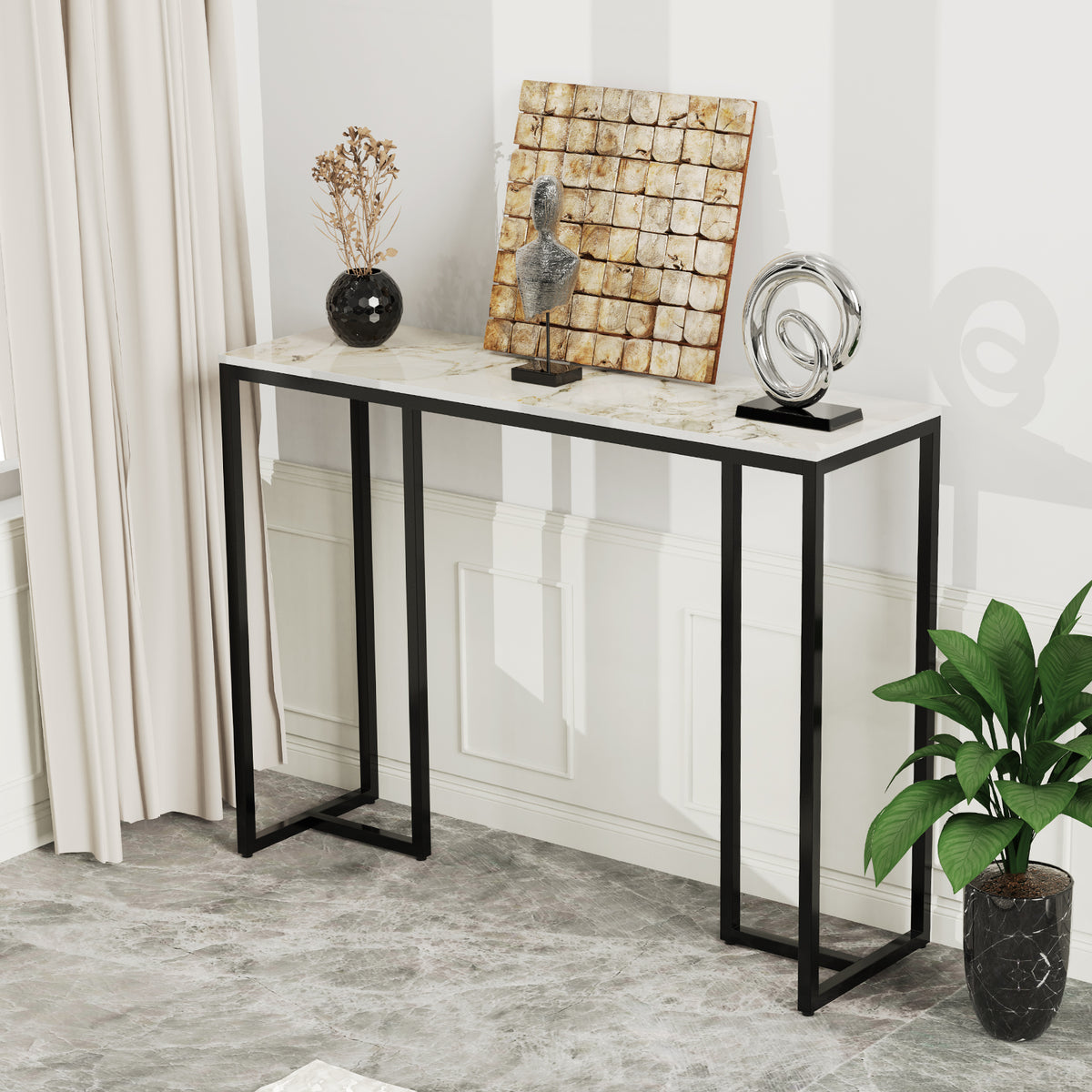Modern Entryway Console Table – Space-Saving, Narrow Design – WisFor