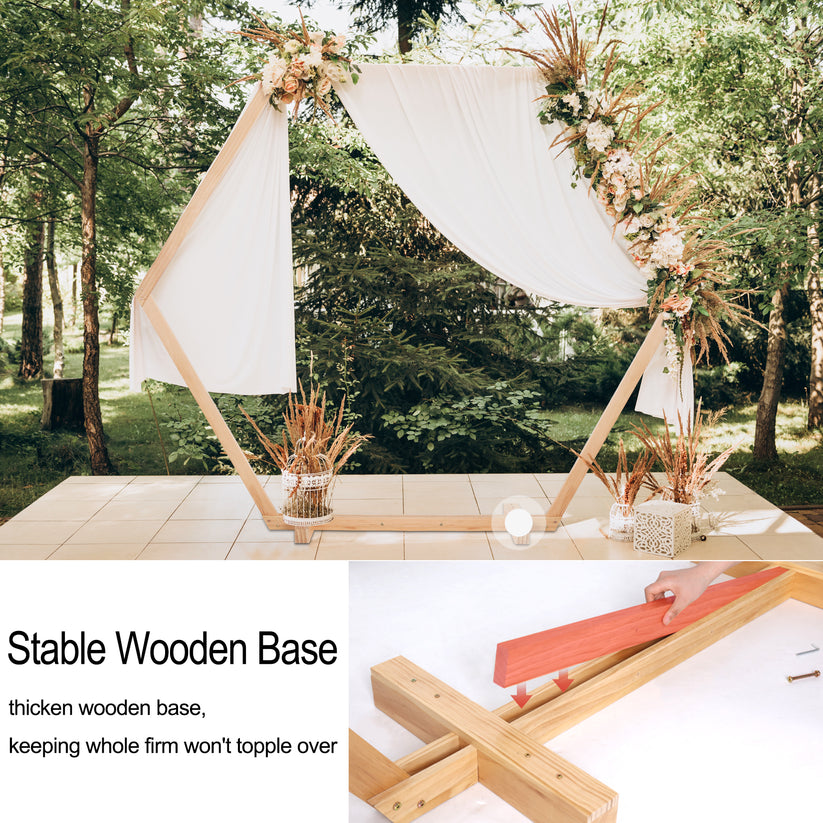 Hexagon Wooden Wedding Arch Stand – WisFor