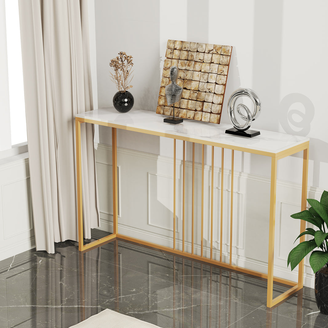 Modern Long Console Table – Slim Sofa Table for Hallway & Foyer – WisFor