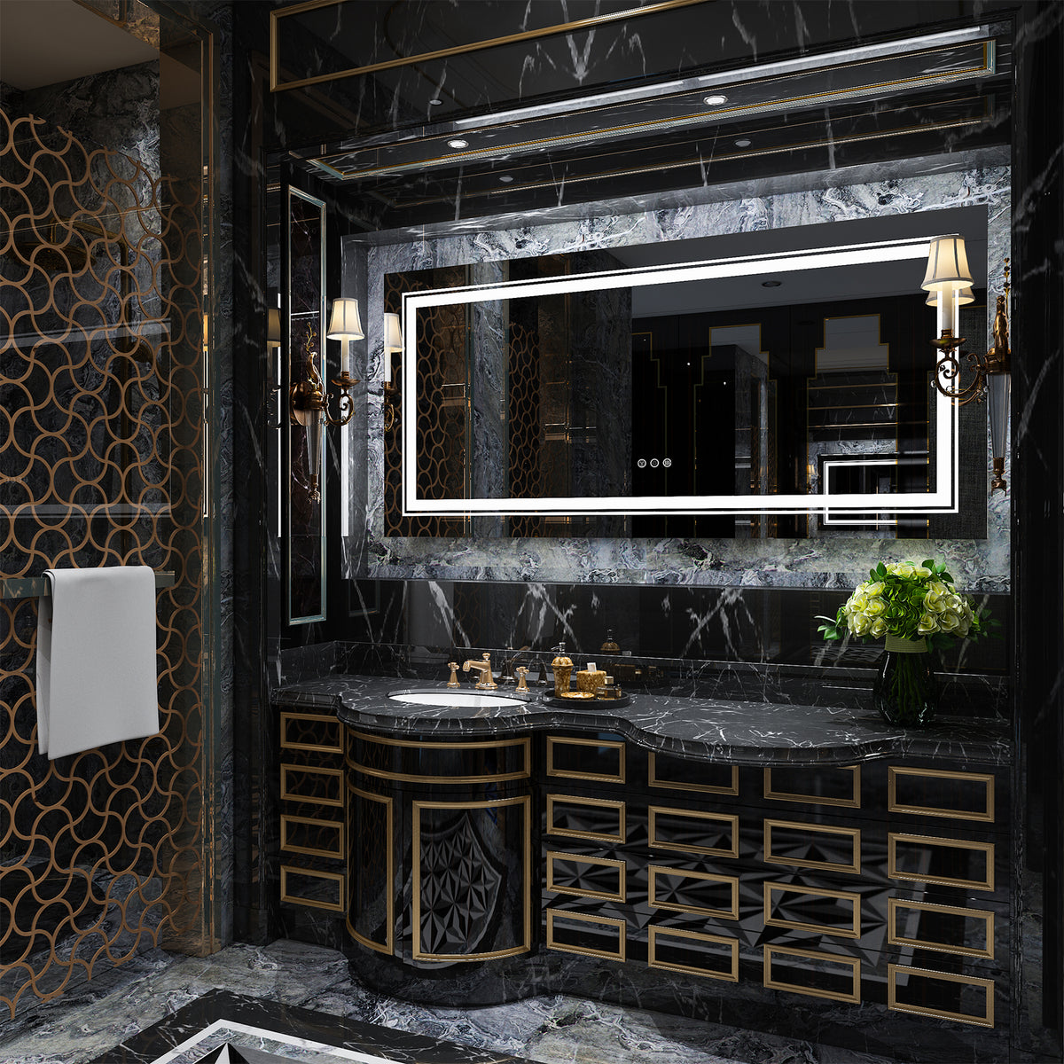 Dimmable Led Bathroom Mirror - Backlit, 1830x900mm Large Vanity Mirror ...